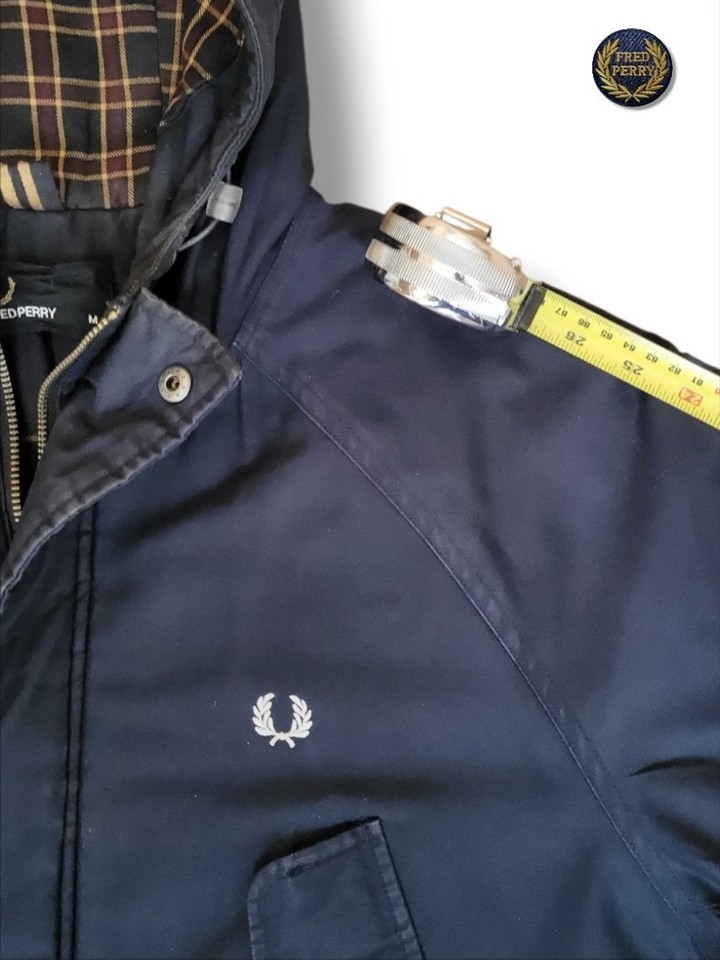 Fred Perry Winter Insulated Navy Parka - Size Med Large Mod Casuals ...