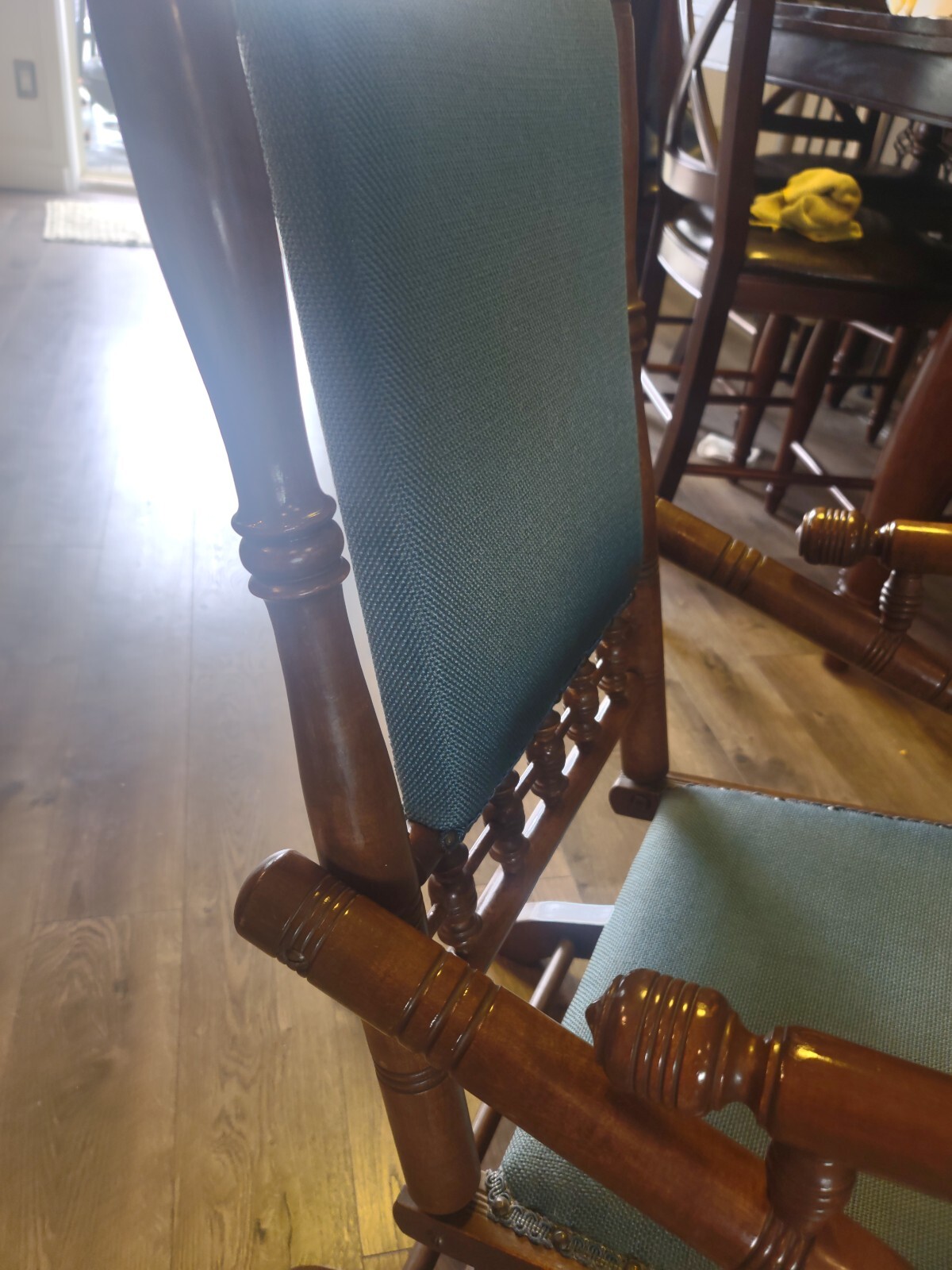 Antique 1800's spool Rocking Chair Victorian Platform Rocker with Coil ...