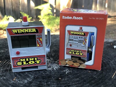 Vintage RADIO SHACK MINI SLOT MACHINE w/Box: WORKS! | eBay
