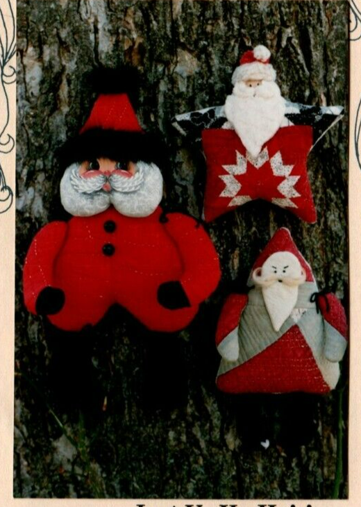 Just Us Ho-Ho's Santa Sewing Pattern Doll Soft Sculpture Primitive 3 ...