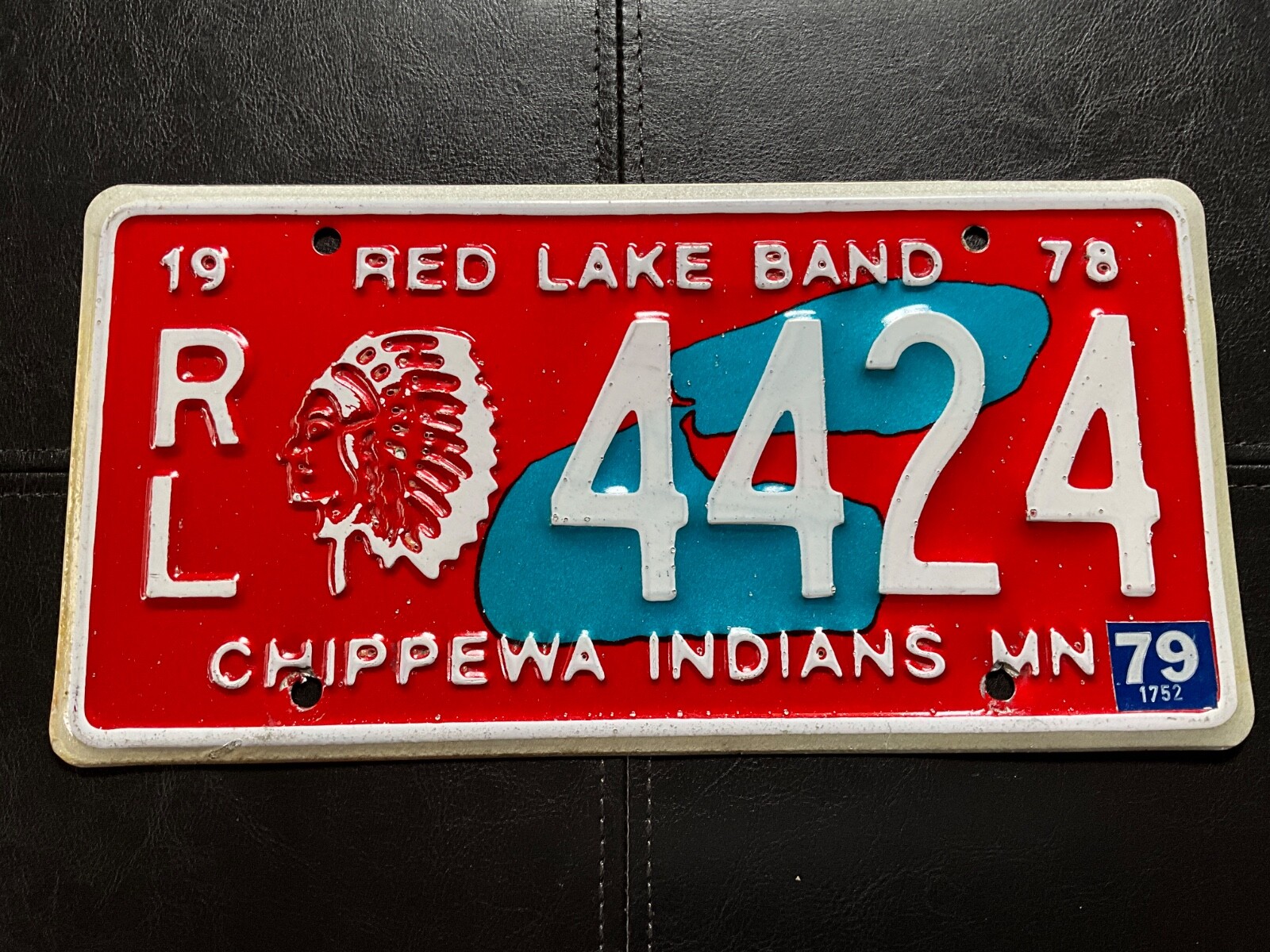1979 Red Lake Band Chippewa Indians Minnesota License Plate Tag 1978 RL ...
