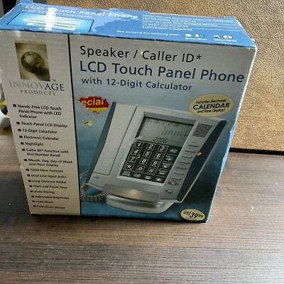 Innovage LCD Touch Panel Phone Speaker/Caller ID Desk Phone NEW Silver ...