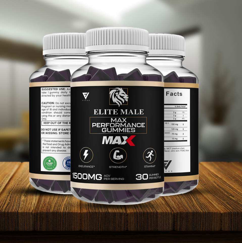 (5 Pack) Elite Male Max Gummies EliteMale Max Gummy Supplement (5 Month ...