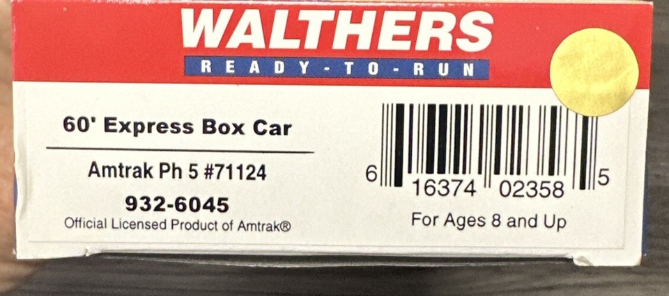 Walthers HO Goldline 932-6045 60’ Express Box Car Amtrak Ph 5 #71124 ...