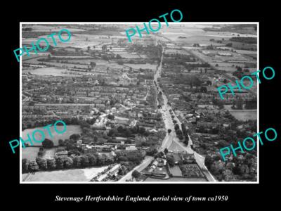 OLD LARGE HISTORIC PHOTO OF STEVENAGE ENGLAND AERIAL VIEW OF TOWN ...