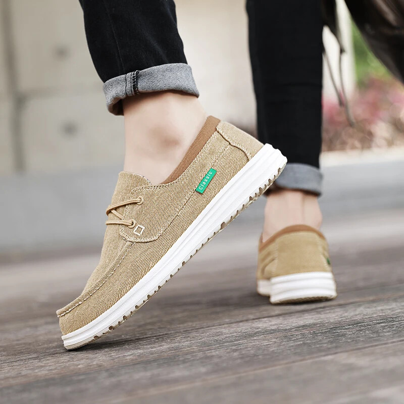 Summer Men's Canvas Shoes Breathable Casual Shoes Loafers Slip on ...