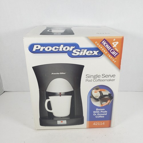 Proctor Silex Single Serve Pod Coffeemaker Brews w/Pods or Ground ...