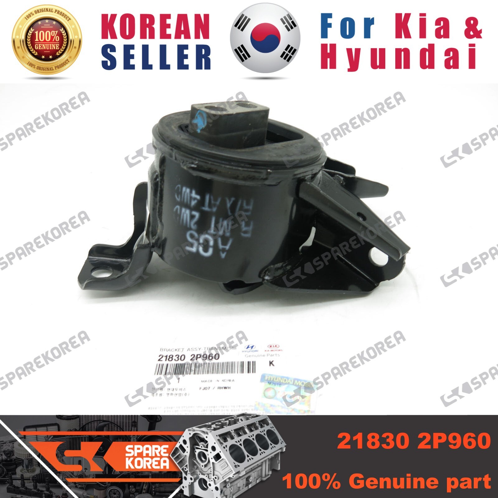 Genuine/OEM 218302P960 BRACKET ASSY-TRANSAXLE MTG for Kia Sorento R | eBay