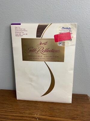 Hanes Silk Reflections Pantyhose SZ AB Enhanced Toe Barely There Style ...