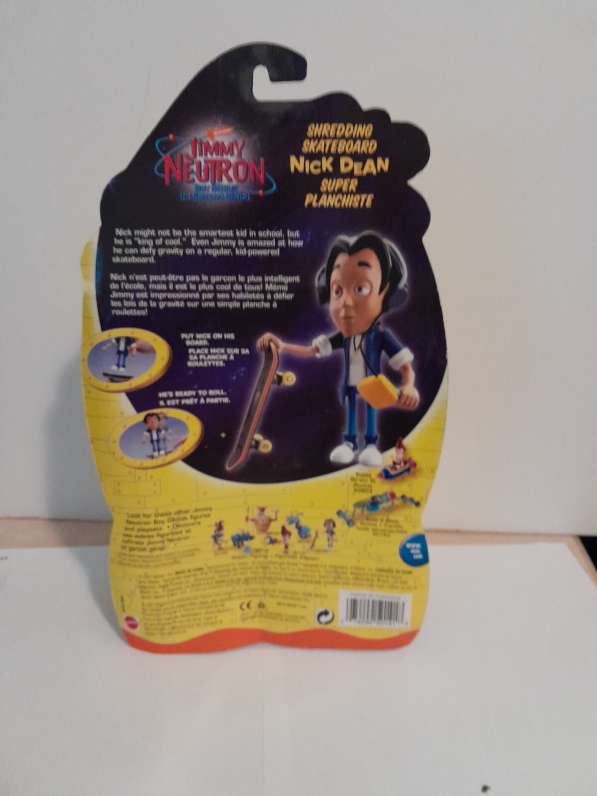 Jimmy Neutron Skateboard Nick Action Figure Mattel Nickelodeon 2001 for ...