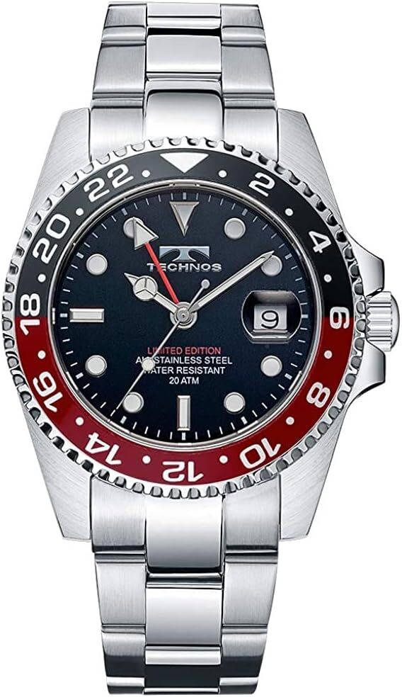 TECHNOS Watch GMT Limited Edition Men's T2444BR Silver | eBay