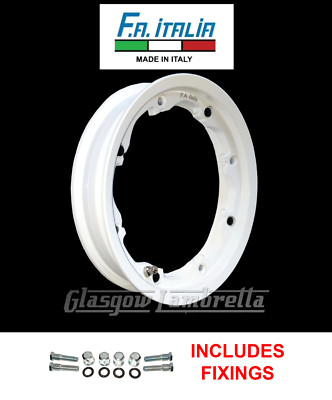 Lambretta Li Special Scooter TUBELESS WHEEL RIM in WHITE Italian by FA ...