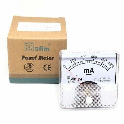 0-1000mA DC ANALOG PANEL METER AMMETER SF-60 SFIM 60x60mm | eBay
