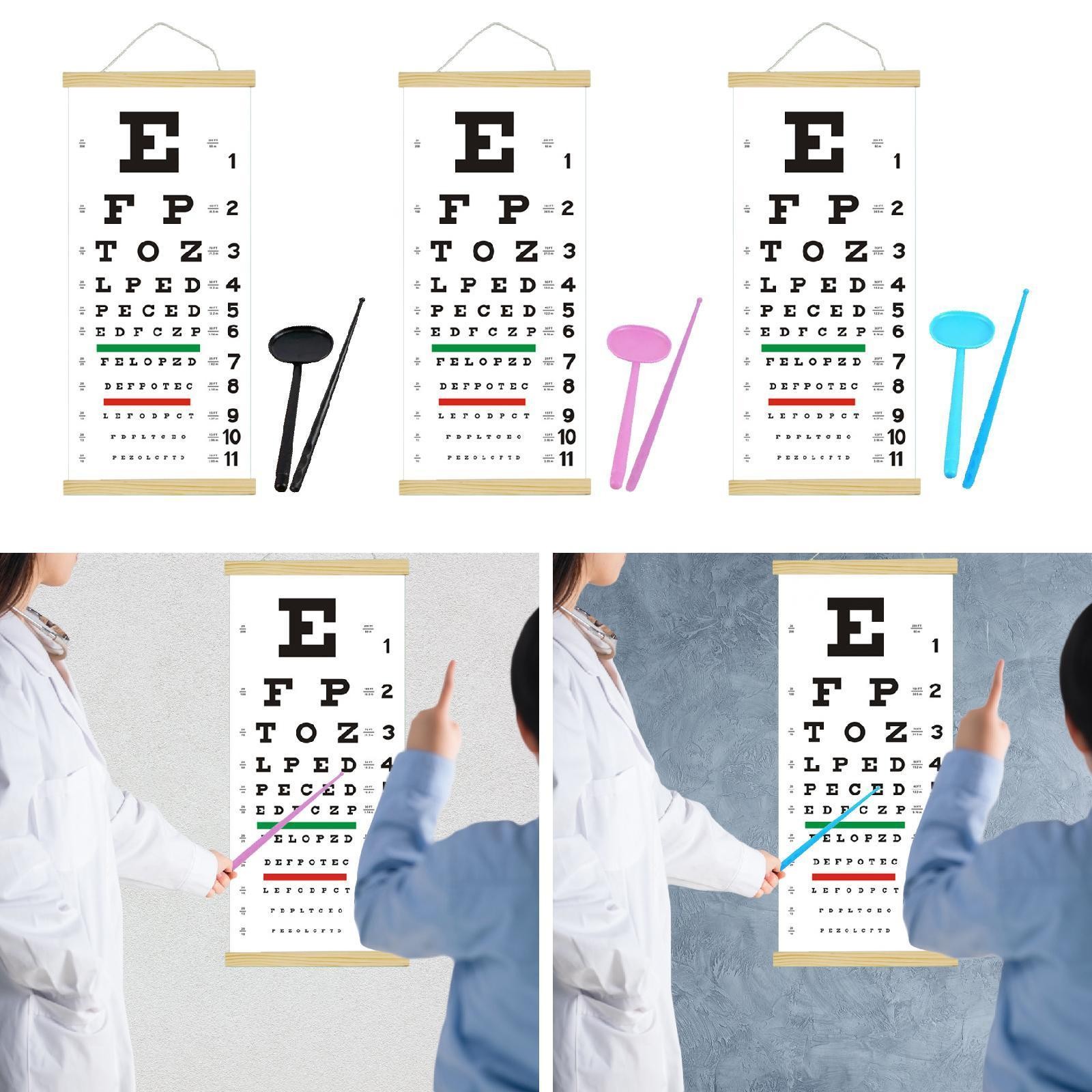 Eye Chart Low Vision Test Chart Gift Waterproof Visual Acuity Measuring ...