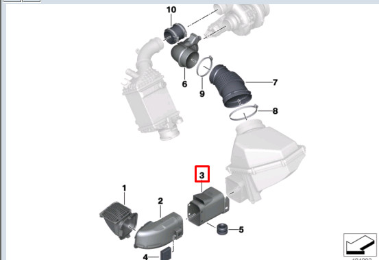 NEW BMW M5 F90 INTAKE AIR DUCT ZYL. 1-4 13717856825 ORIGINAL 13-71-7 ...
