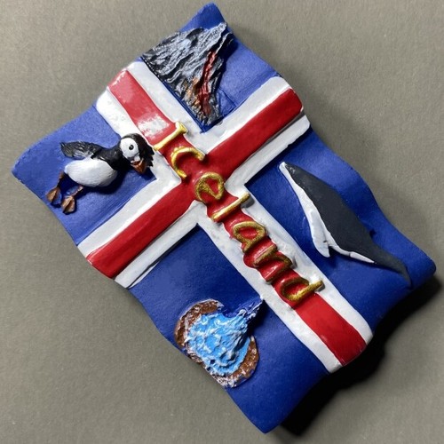 Flag of Iceland Tourist Travel Gift Souvenir 3D Resin Refrigerator ...