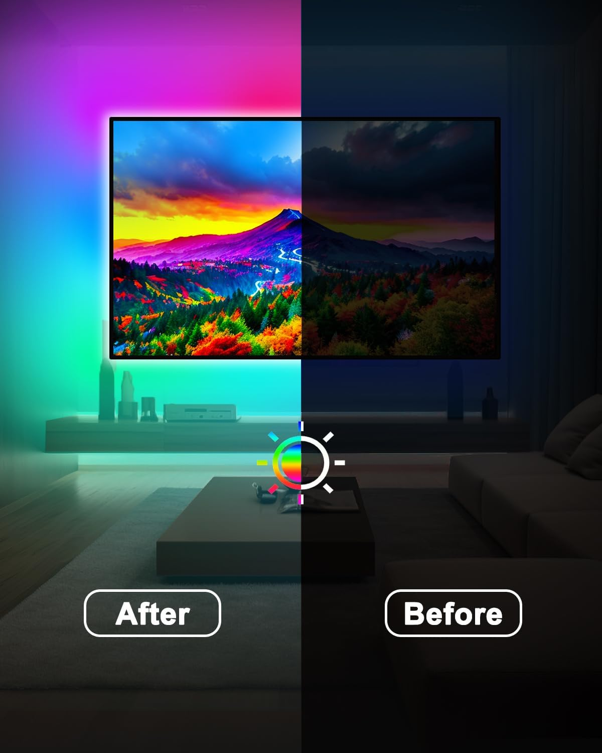 LED Lights for TV, 9.8FT TV Led Backlight Lights for 32-60Inch TV USB ...