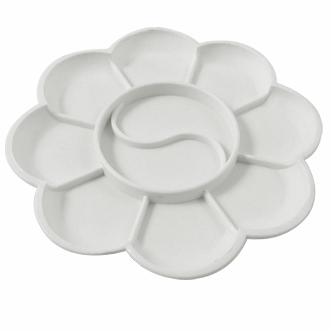 Plastic 10 Compartment Watercolor Mixing Plate Paint Palette White ...