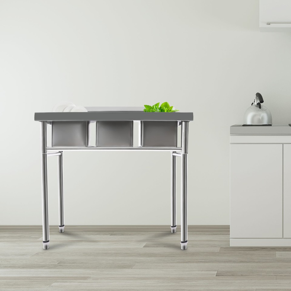 Triple Washing Sink Commercial Stainless Steel Sink Hand Wash Basin ...