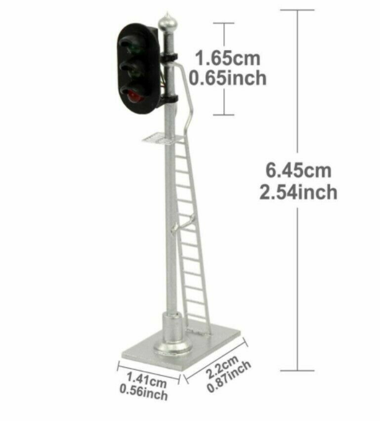 00 Model Railway 3 Aspect Light Signal 12 VOLT DC OO GAUGE Pre Wired ...