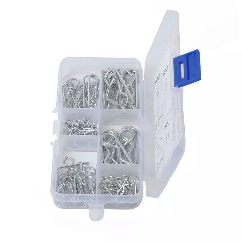 100Pcs Steel R Clips Spring Lynch Hitch Cotter Hair Pin Assortment Tool ...