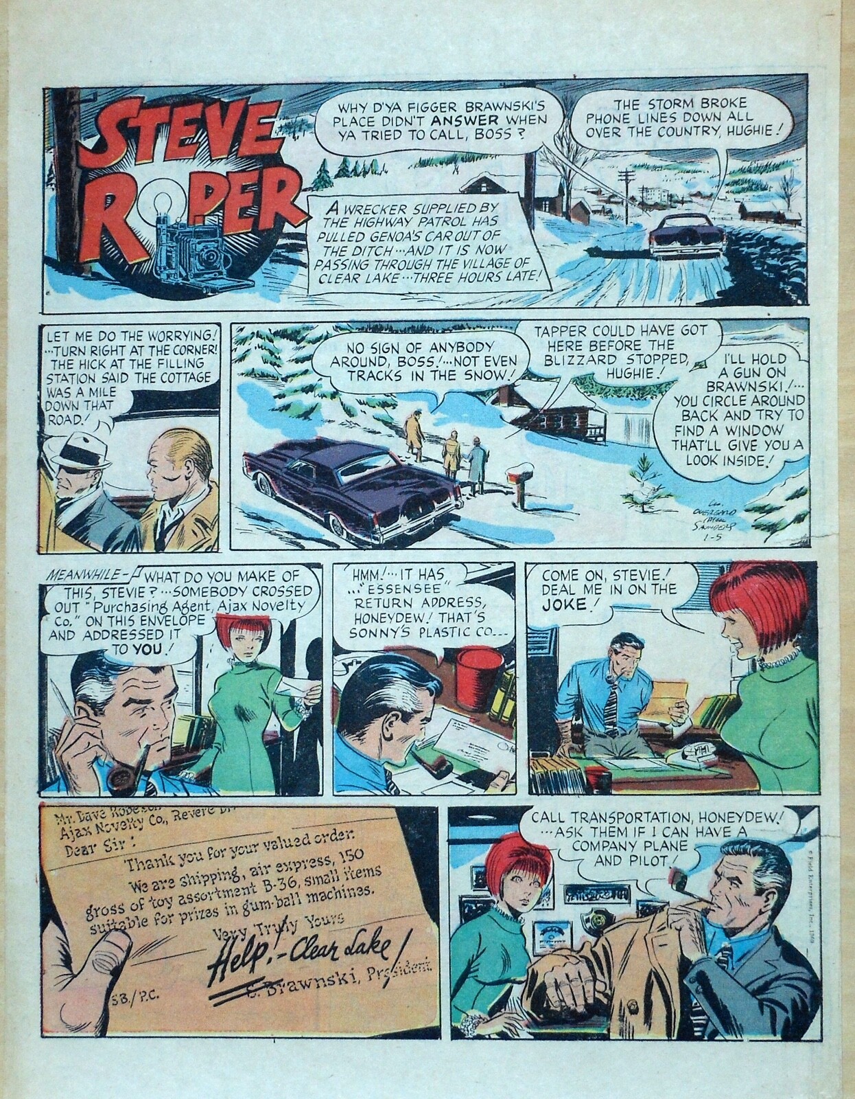 Steve Roper & Mike Nomad - large full tab page Sunday comic - Jan. 5 ...