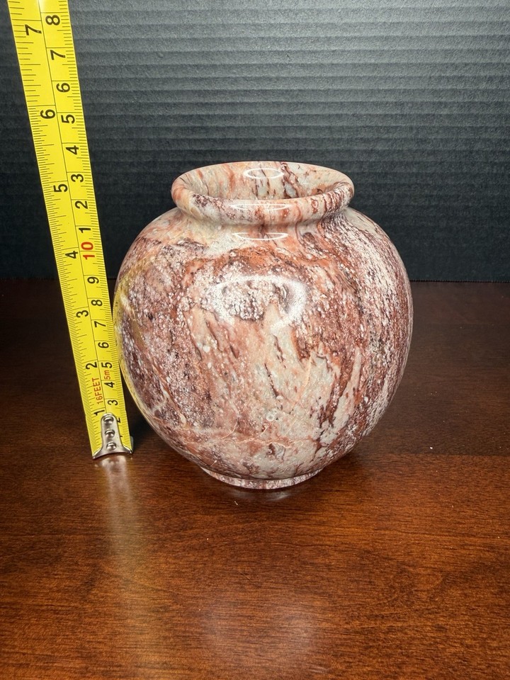 Vintage Reddish-Brown Hand Carved Onyx Marble Vase Made in Pakistan – 5 ...