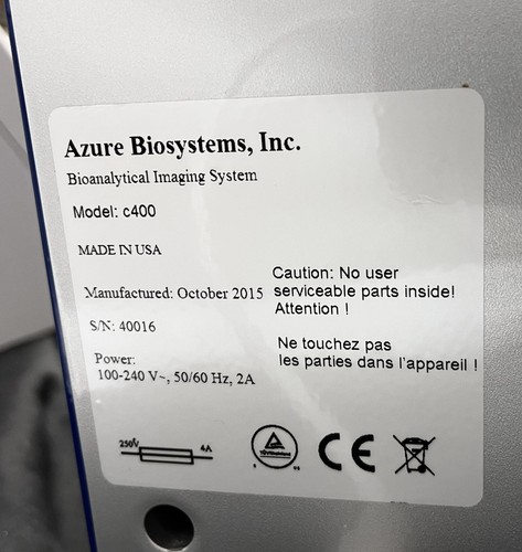 AZURE BIOSYSTEMS C400 BIOANALYTICAL IMAGING SYSTEM WESTERN BLOT GEL ...