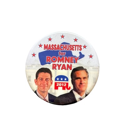 2012 Mitt Romney for President Massachusetts 50 State 1.5" Button Paul ...