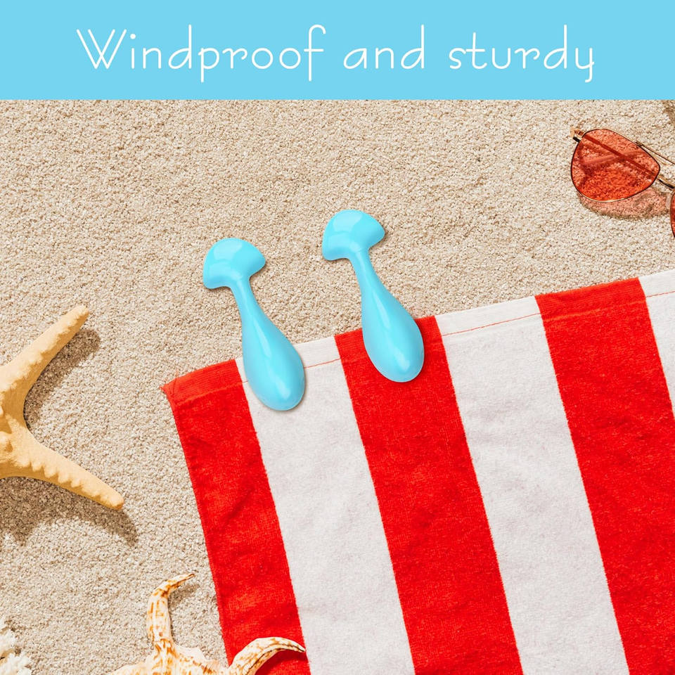 Blue Beach Towel Clips, Anchor Stakes Clamps, Outdoor Beach Towel ...