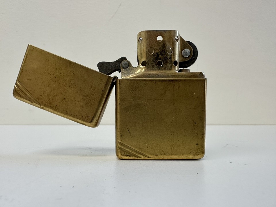 Vintage Metal Zippo, Brass, Stripes, Quality, Made in USA, Cigarettes ...