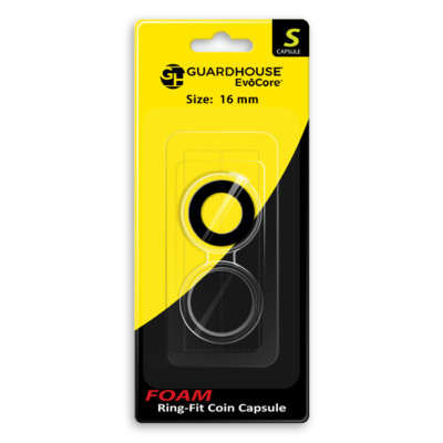 Guardhouse 16mm Black Ring Coin Capsule (Half Dime (Bust) & World 1/10 ...