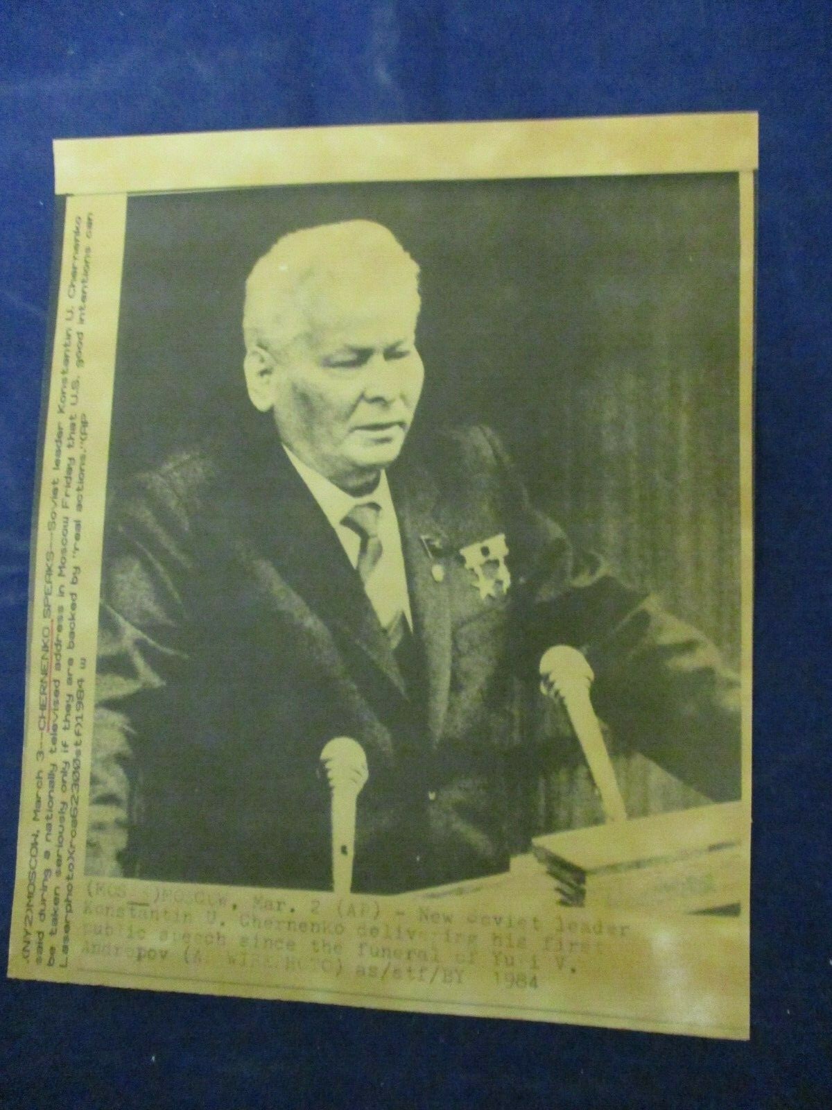 1984 Konstantin Chernenko Soviet leader press conf. Wire Press Photo | eBay
