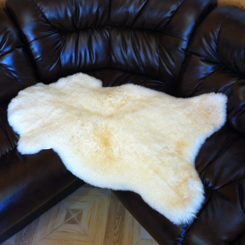 Luxury 100% Genuine Sheepskin Rug Natural Real Sheepskin Lambskin Fur ...