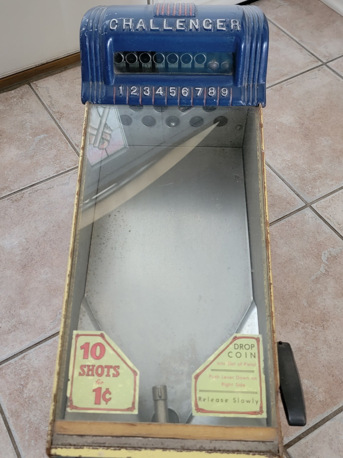 Vintage Challenger Penny Shooting Gallery Arcade Game Coin Op Trade ABT ...