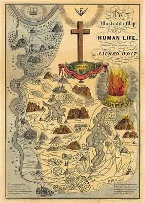 Illustrative Map, Human Life from Sacred Writ, Christian Bible Poster ...