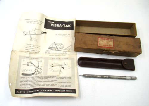 VTG Fowler VIBRA-TAK Auto-Mechanical Tachometer Tool in Leather case ...