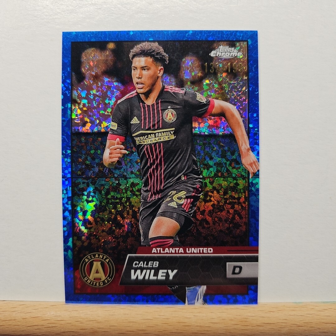2023 Topps Chrome MLS Caleb Wiley base Blue Mini Diamond Refractor 133/ ...