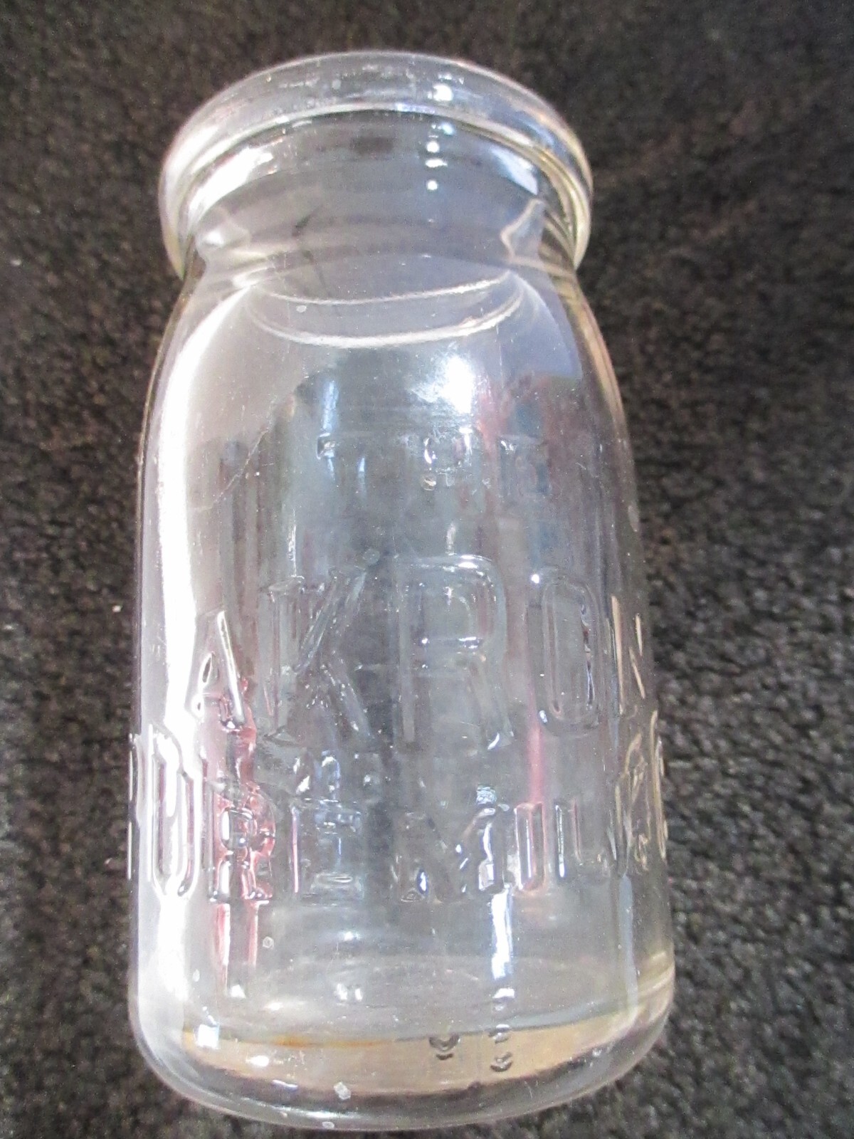 Vintage The Akron Pure Milk Co Creamed Cottage Cheese Glass 12 oz Jar ...