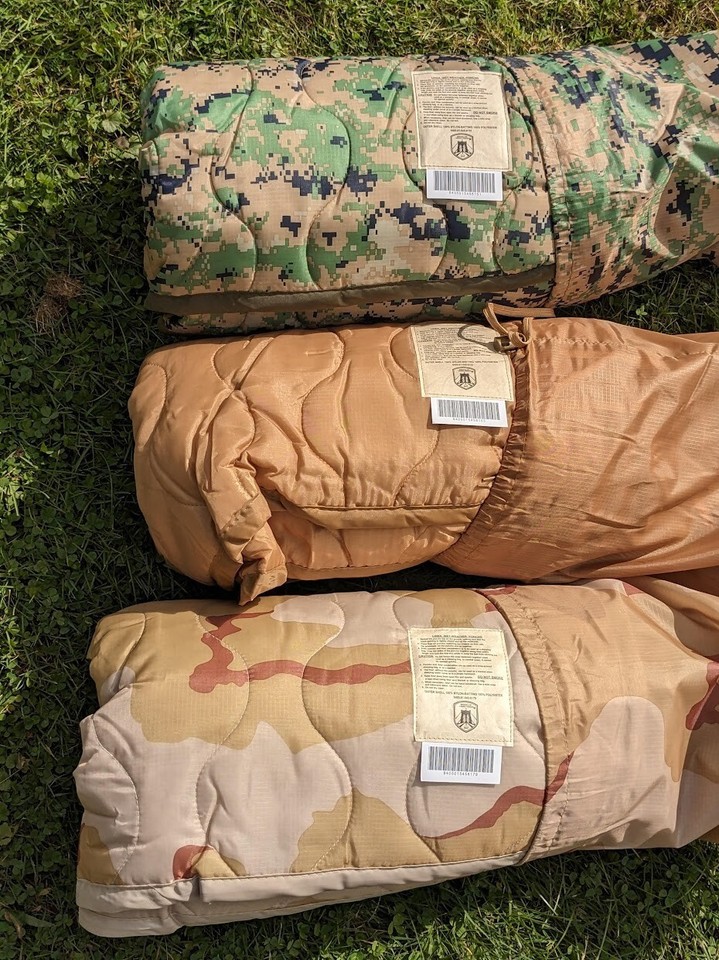 1 USMC Army Military Desert Coyote Camo Poncho Liner WOOBIE Blankets w ...