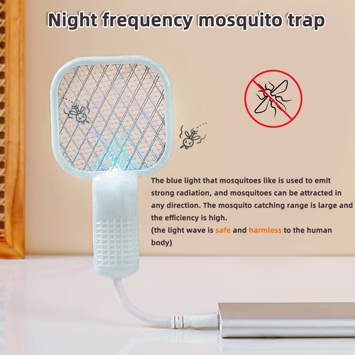 Cordless Rechargeable Bug Zapper Mosquito Insect Electric Fly Swatter ...