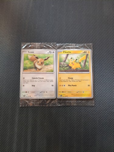 Sealed Eevee + Pikachu Pokémon Together 151 Stamped Exclusive PC Promos ...