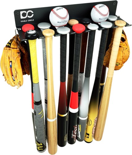 Double Circle Baseball Bat Rack Holds up to 21 Bats - Black | eBay