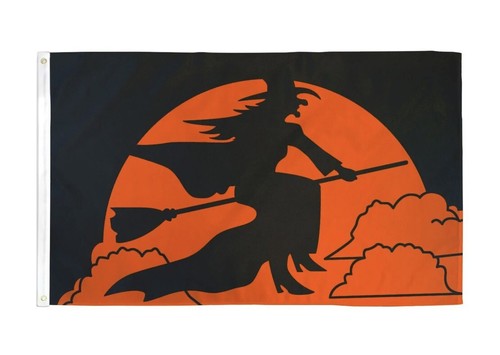 3x5 Halloween Nylon Witch Broom Flag 3'x5' Party house banner grommets ...