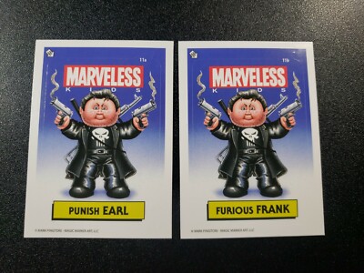 Marvel Punisher Jon Bernthal Marveless Kids 2 Card Set Garbage Pail ...