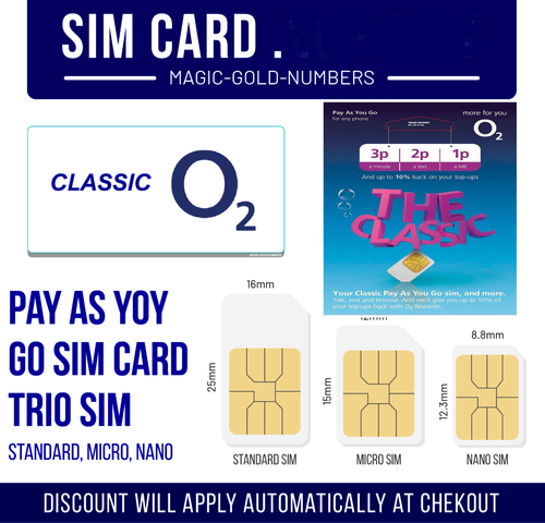 O2 Sim Card Pay As You Go TARIFF PAYG Standard Micro Nano FOR PHONES ...