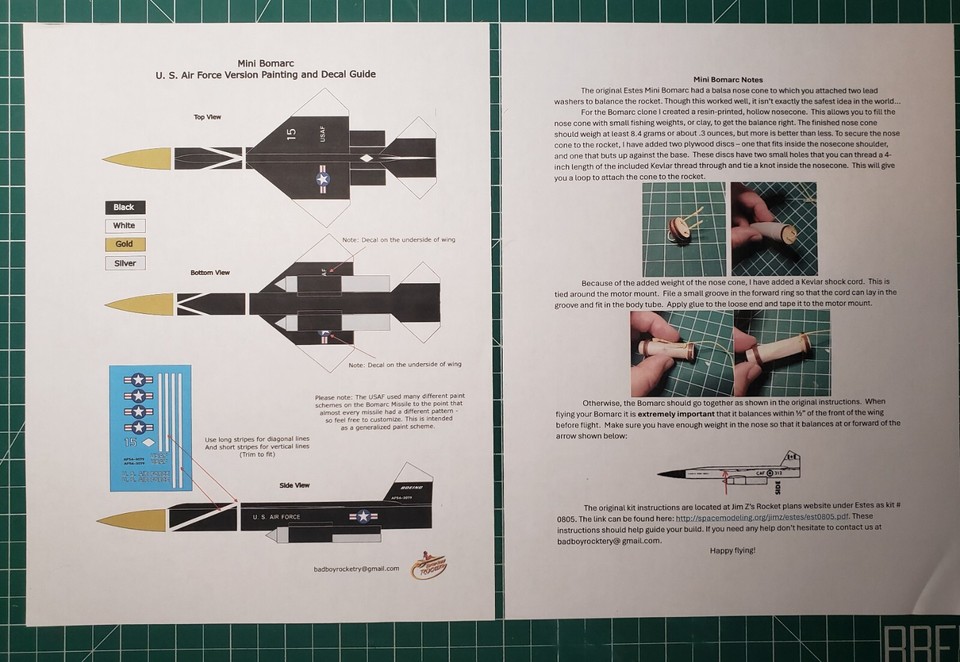 Estes Mini Bomarc Model Rocket Clone Kit #0805 With USAF decals ...