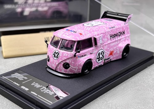 TPC 1:64 Pink VW T1 Van Bus #43 Hoonigan Sports Model Diecast Metal Car ...