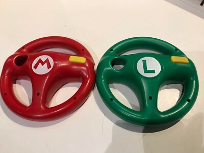 OFFICIAL NINTENDO WII STEERING RACING WHEEL SET MARIO LUIGI Red And ...