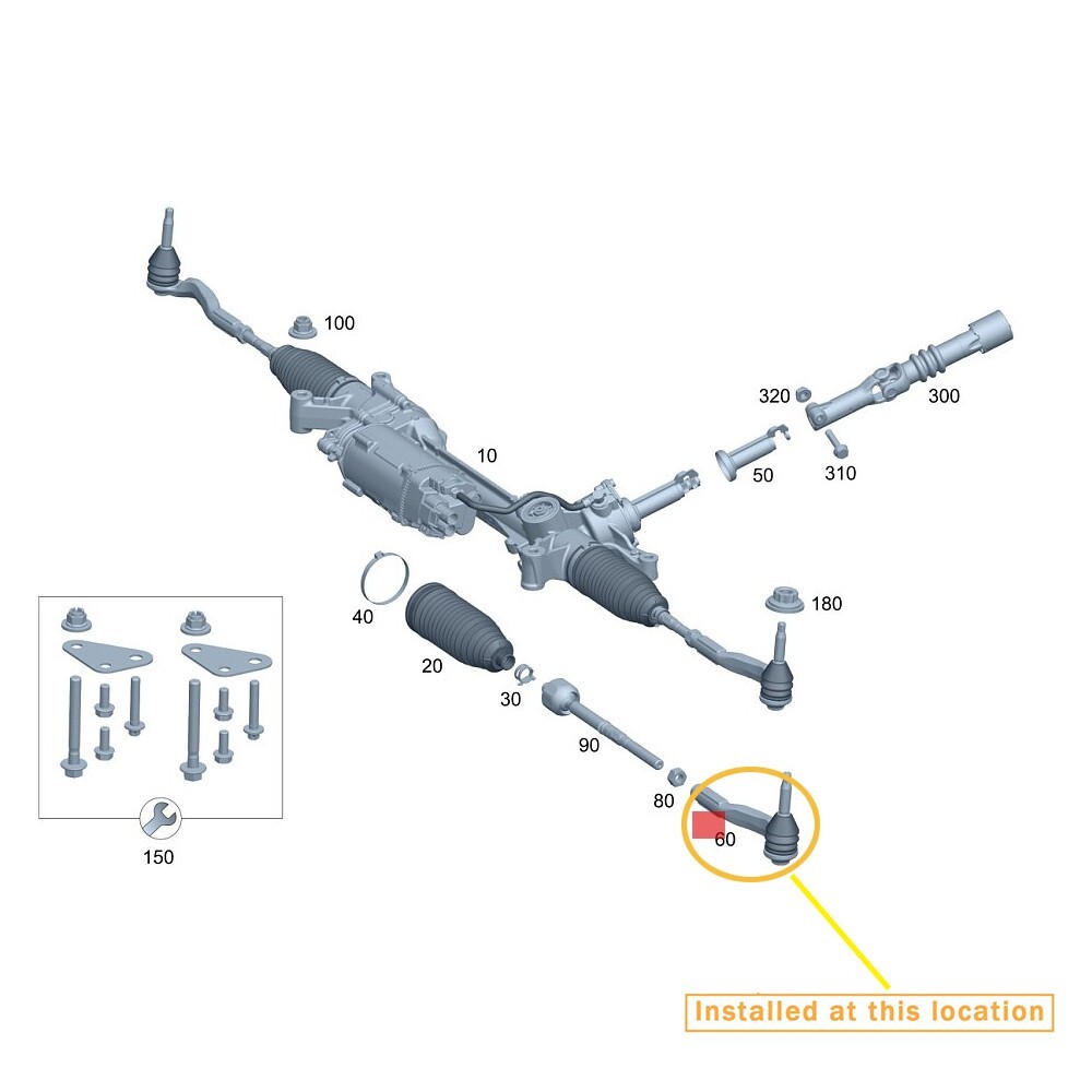 For Mercedes Benz C E GLC AMG 43 Outer Tie Rod Ball Joint(L) OEM ...